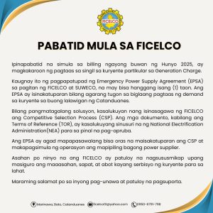 FICELCO – First Catanduanes Electric Cooperative, INC.
